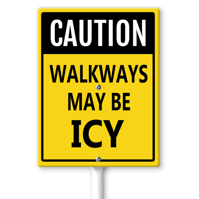 Ymaotrade Caution - Walkways May Be Icy Yard Sign with Stakes 8×12in ...