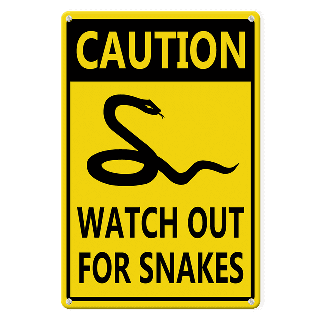 Ymaotrade Caution - Watch Out For Snakes Sign 12in×16in, Sturdy ...