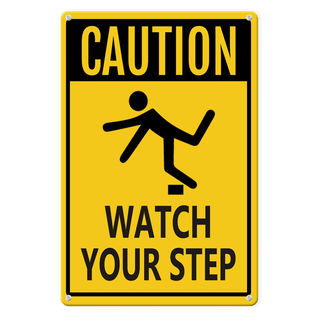 Ymaotrade Caution Watch Your Step Aluminium/metal Sign 5×8in, Sturdy ...