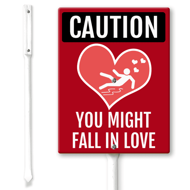 Ymaotrade Caution You Might Fall In Love Yard Sign with Stakes 7×8.8in ...