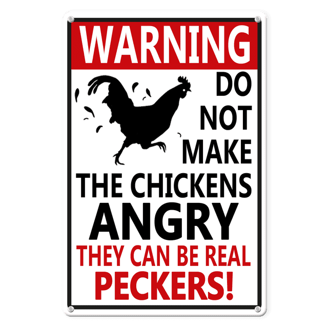 Ymaotrade Chicken Decor, Warning Do Not Make the Chickens Angry ...