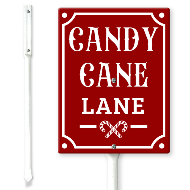 Ymaotrade Christmas Decor Candy Cane Lane Yard Sign with Stakes 7in×8 ...