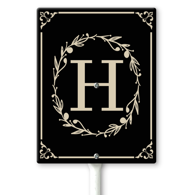 Ymaotrade Classic Monogram Letter H Yard Sign with Stakes 7in×8.8in ...