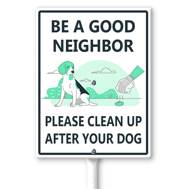 Ymaotrade Clean Up After Your Dog Yard Sign with Stakes 7×8.8in, Sturdy ...