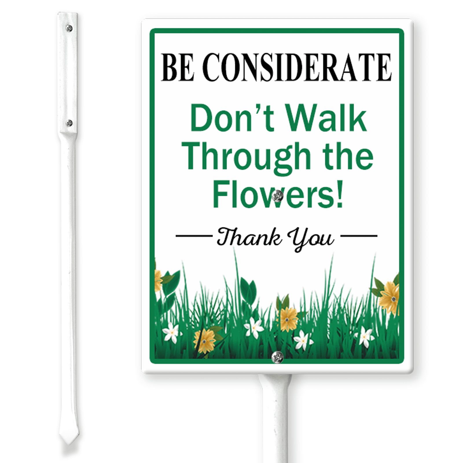 Ymaotrade Be Considerate Don't Walk Through The Flowers Yard Sign with ...