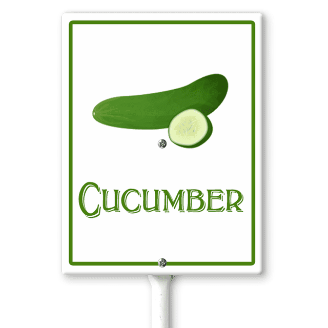 Ymaotrade Cucumber Marker Yard Sign with Stakes 4.6in×6in, Sturdy ...