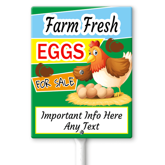 Ymaotrade Custom Chicken Signs Farm Fresh Eggs Yard Sign with Stakes ...
