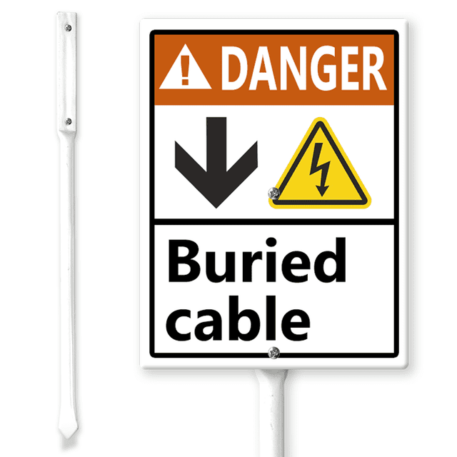 Ymaotrade Danger - Buried Cable Yard Sign with Stakes 7in×8.8in ...