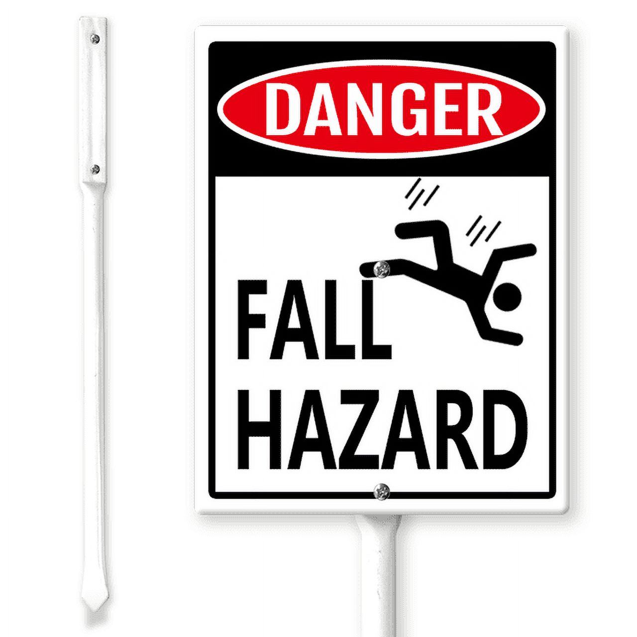 Ymaotrade Danger - Fall Hazard Yard Sign with Stakes 4.6in×6in, Sturdy ...