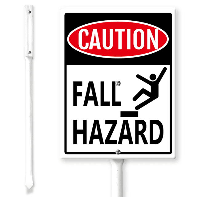 Ymaotrade Danger - Fall Hazard Yard Sign with Stakes 8in×12in, Sturdy ...