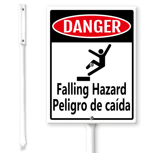 Ymaotrade Danger - Falling Hazard, Peligro De Caida Yard Sign with ...
