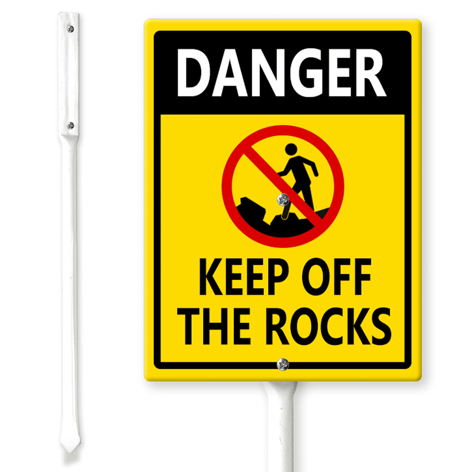 Ymaotrade Danger Keep Off The Rocks Yard Sign with Stakes 8×12in ...