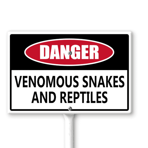 Ymaotrade Danger - Venomous Snakes And Reptiles Yard Sign with Stakes ...