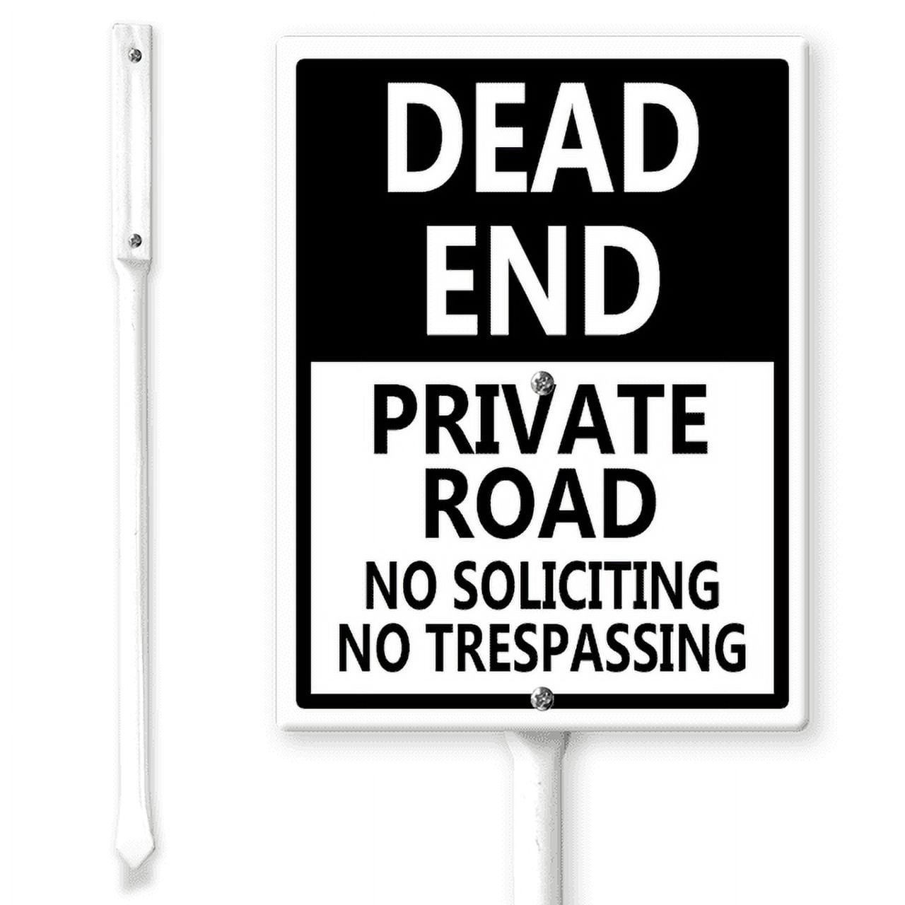 Ymaotrade Dead End Private Road No Soliciting No Trespassing Yard Sign ...