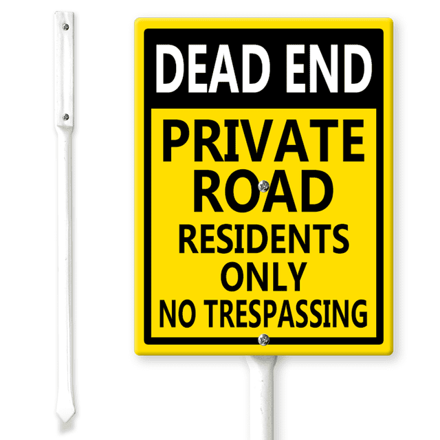Ymaotrade Dead End Private Road Yard Sign with Stakes 7in×8.8in, Sturdy ...