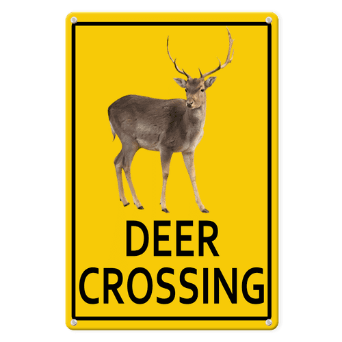 Ymaotrade Deer Xing Crossing Sign, Animal Deer Crossing Aluminium Sign ...