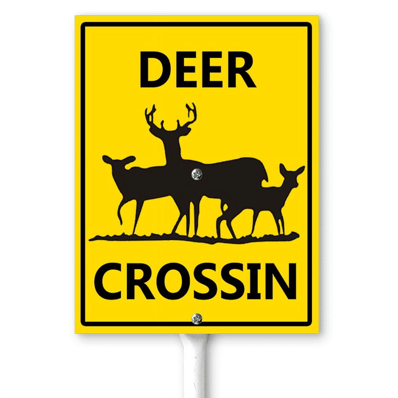 Ymaotrade "Deer Xing" Crossing Yard Sign with Stakes 7×8.8in, Sturdy ...
