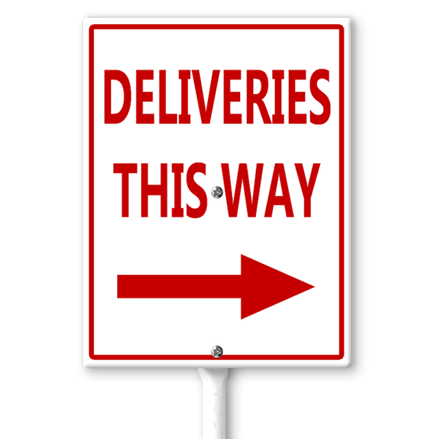 Ymaotrade Deliveries This Way Right Arrow Outdoor Yard Sign with Stakes ...
