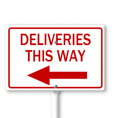 Ymaotrade Deliveries This Way Left Arrow Outdoor Yard Sign with Stakes ...