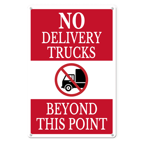 Ymaotrade No Delivery Trucks Beyond This Point Aluminium Sign 5×8in ...