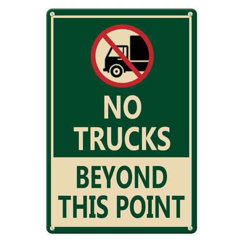 Ymaotrade No Delivery Trucks Beyond This Point Aluminium Sign 8×12in ...