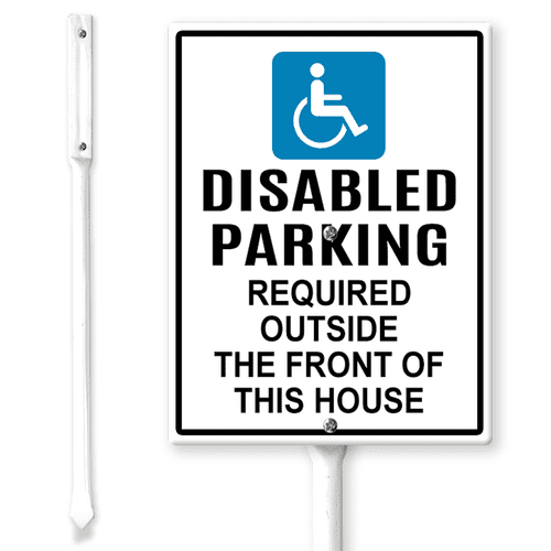 Ymaotrade Disabled Parking Required Yard Sign with Stakes 8×12in ...