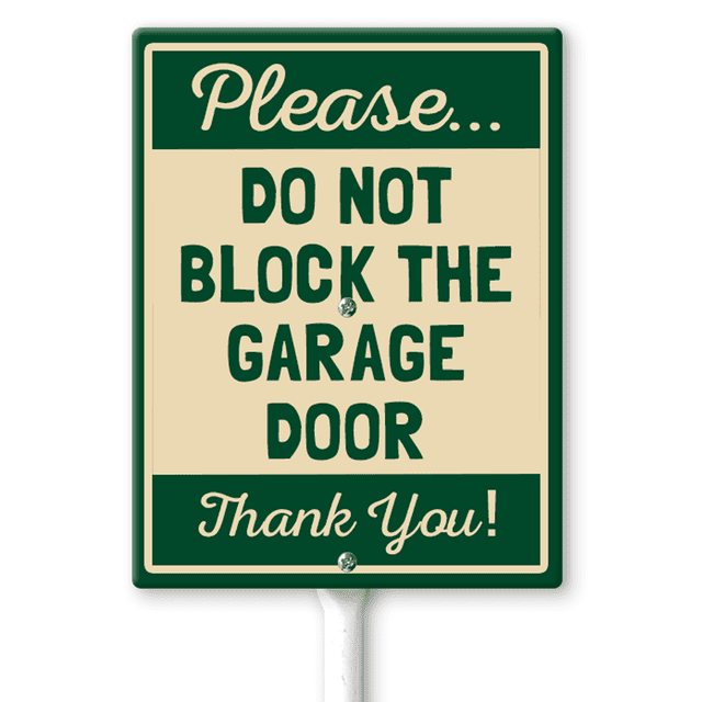 Ymaotrade Do Not Block Garage Door Yard Sign with Stakes 4.6×6in ...
