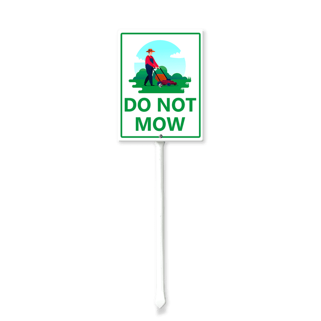Ymaotrade Do Not Mow Sign For Yard and Stake Kit, No Mow Signs ...
