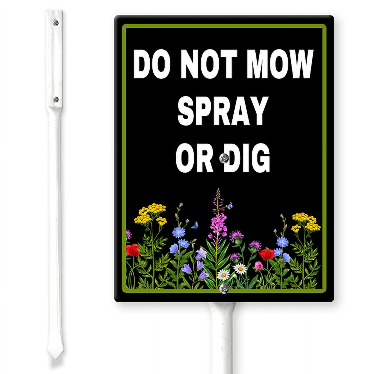 Ymaotrade Do Not Mow Spary Or Dig Yard Sign with Stakes 8×12in, Sturdy ...