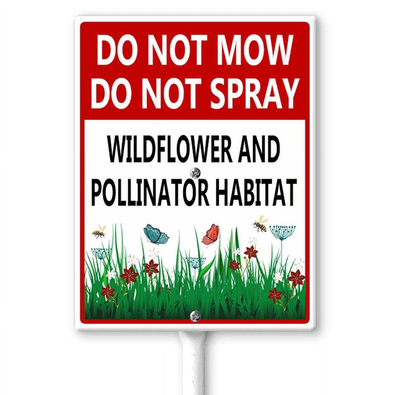 Ymaotrade Do Not Mow, Wildflower And Pollinator Habitat Yard Sign with ...
