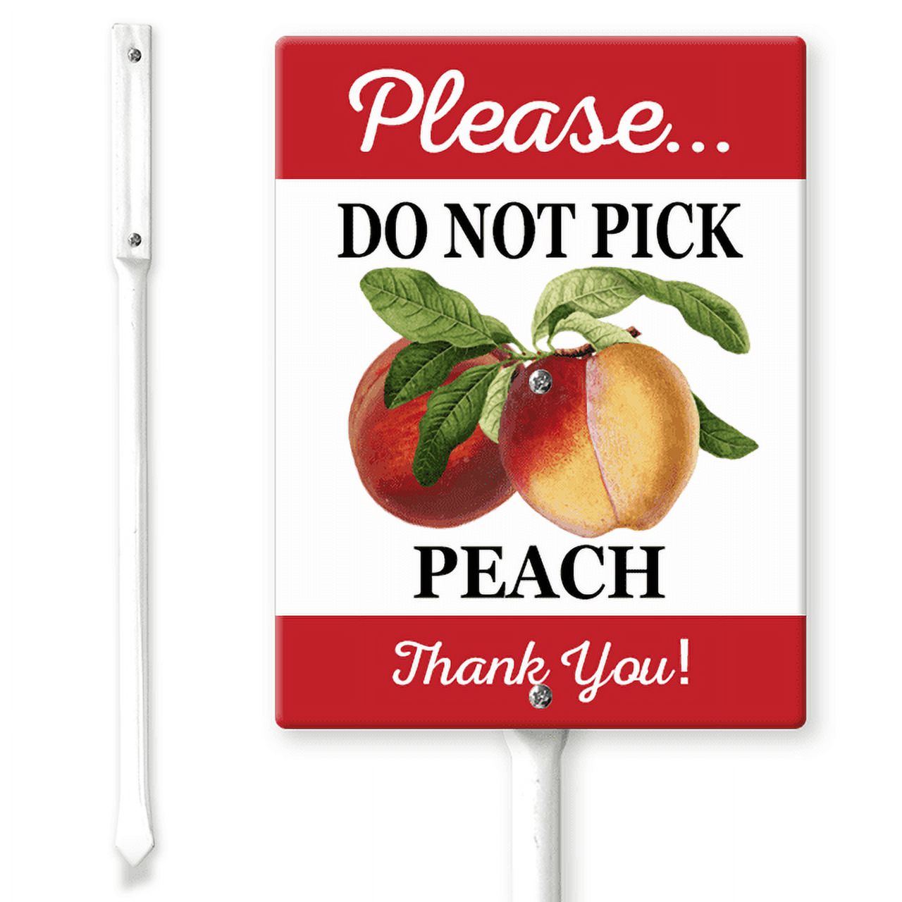 Ymaotrade Do Not Pick Peach Yard Sign with Stakes 7×8.8in, Sturdy ...