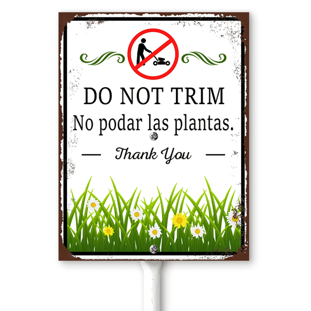 Ymaotrade Do Not Trim - No Podar Las Plantas Yard Sign with Stakes 8× ...