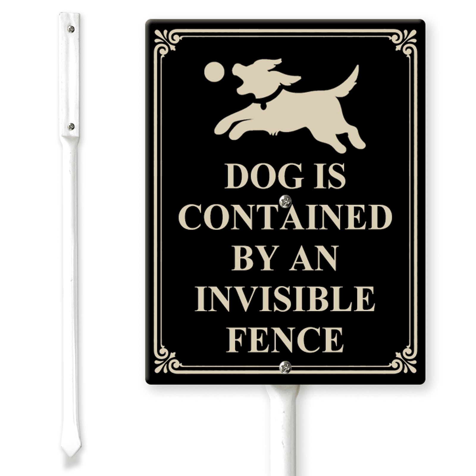 Ymaotrade Dog Is Contained By An Invisible Fence Yard Sign with Stakes ...