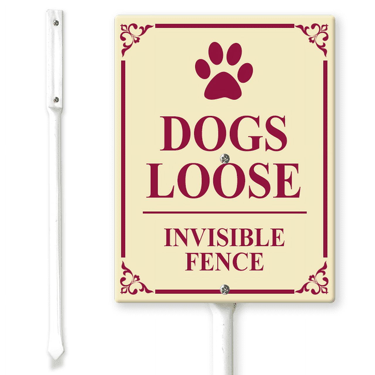 Ymaotrade Dogs Loose Invisible Fence Yard Sign with Stakes 4.6×6in ...