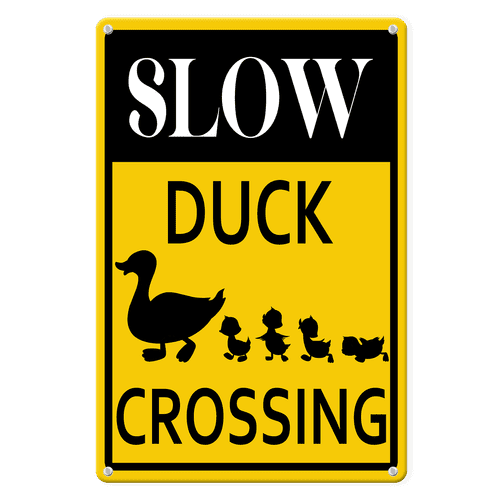 Ymaotrade Duck Crossing Aluminium Sign 5×8in, Sturdy Aluminum Wall ...