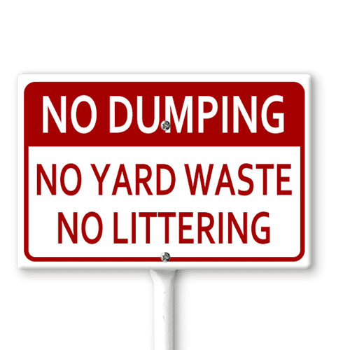 Ymaotrade No Dumping No Yard Waste No Littering Yard Sign with Stakes ...