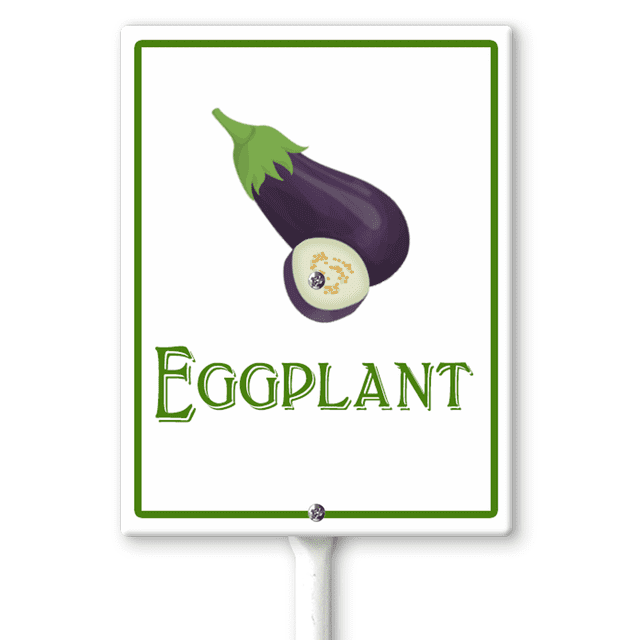 Ymaotrade Eggplant Marker Yard Sign with Stakes 7in×8.8in, Sturdy ...