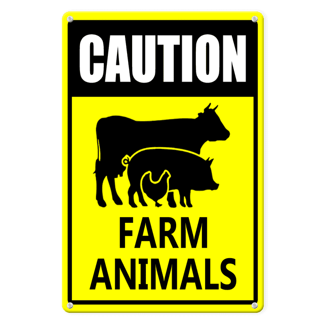 Ymaotrade Farm Animals With Horse Cow Pig Symbol Aluminium Sign 12×16in ...
