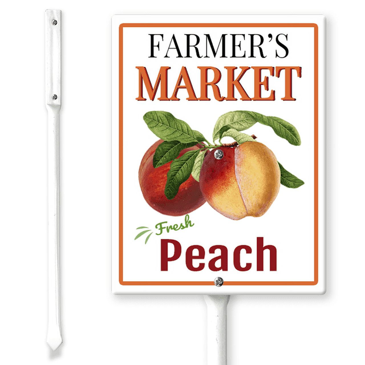 Ymaotrade Farmer's Market Peach Sign Yard Sign with Stakes 8×12in ...