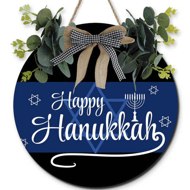 Ymaotrade Farmhouse Happy Hanukkah Wooden Sign Decorations for Porch ...