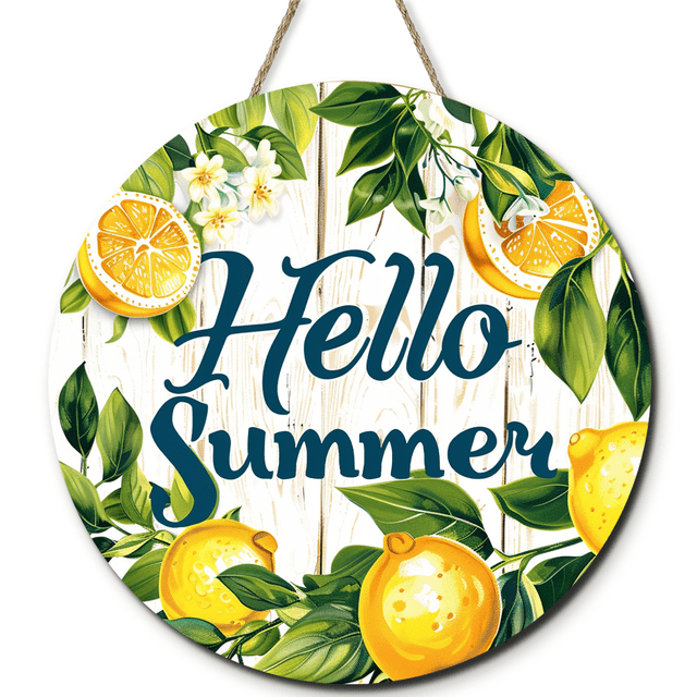 Ymaotrade Farmhouse Hello Summer Lemon Farmhouse Door Sign for Front ...