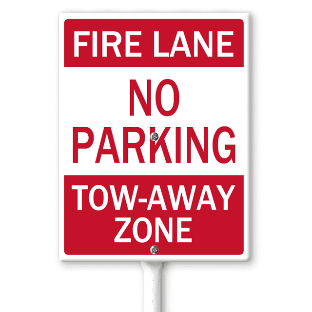 Ymaotrade Fire Lane - No Parking, Tow-Away Zone Yard Sign with Stakes 4 ...