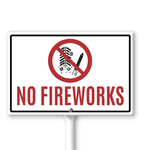 Ymaotrade No Fireworks Yard Sign with Stakes 12×8in, Sturdy Aluminum ...