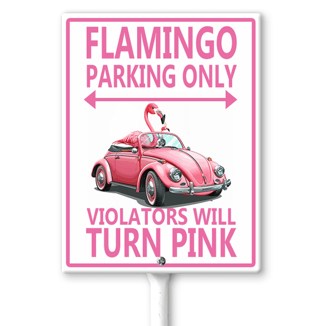 Ymaotrade Flamingo Parking Only Sign Yard Sign with Stakes 7in×8.8in ...