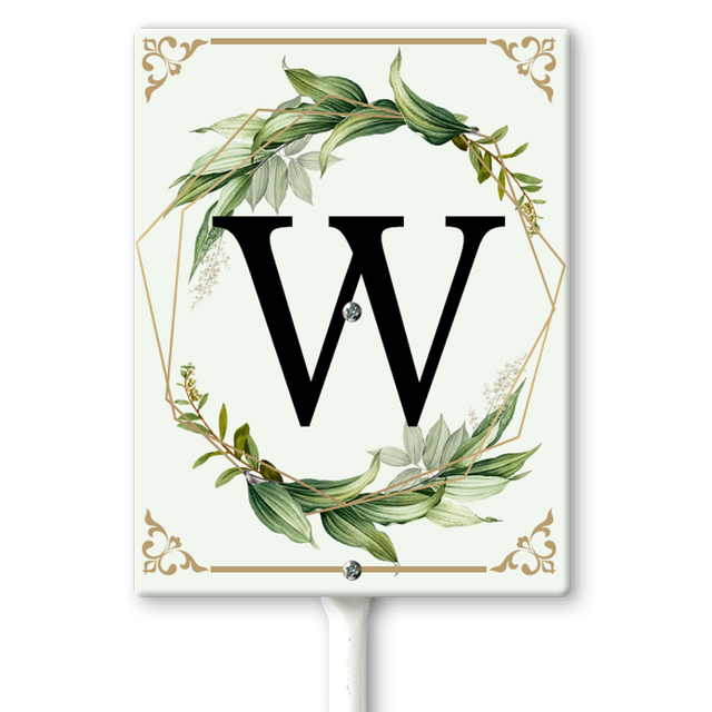 Ymaotrade Floral Wreaths Monogram Letter W Yard Sign with Stakes 7in×8 ...