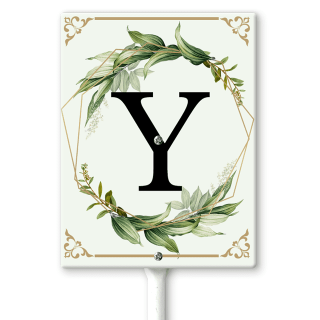 Ymaotrade Floral Wreaths Monogram Letter Y Yard Sign with Stakes 4.6in× ...