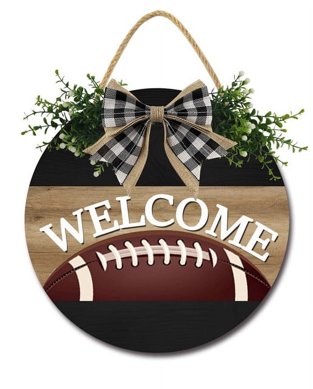 Ymaotrade Football Decorations Farmhouse Wood Football Decor Welcome ...
