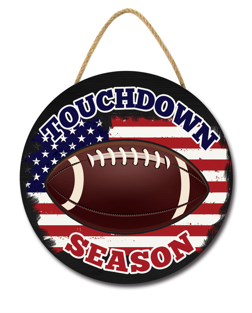 Ymaotrade Football Wood Welcome Door Sign, Touchdown Season American ...