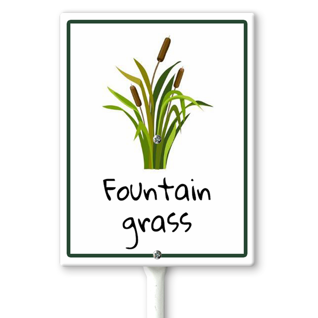 Ymaotrade Fountain Grass Marker Yard Sign with Stakes 4.6×6in, Aluminum ...