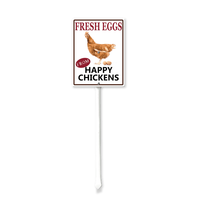 Ymaotrade Fresh Eggs From Happy Chickens Sign with Stakes 7×8.8inch ...